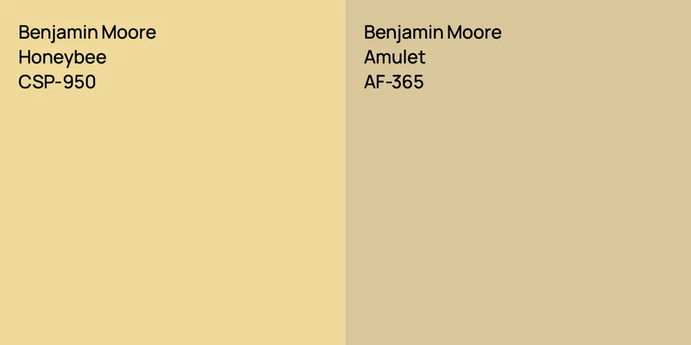 Benjamin Moore Honeybee vs. Benjamin Moore Amulet comparison
