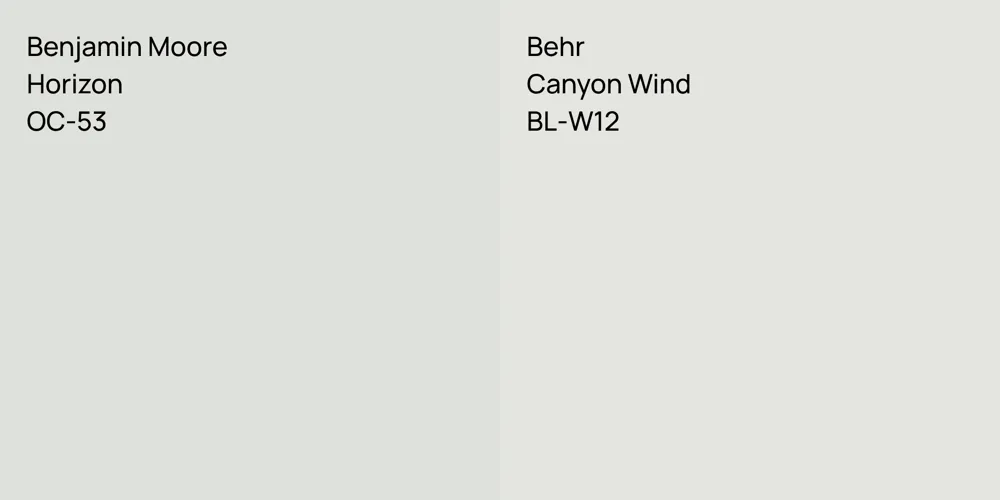 Benjamin Moore Horizon vs. Behr Canyon Wind comparison