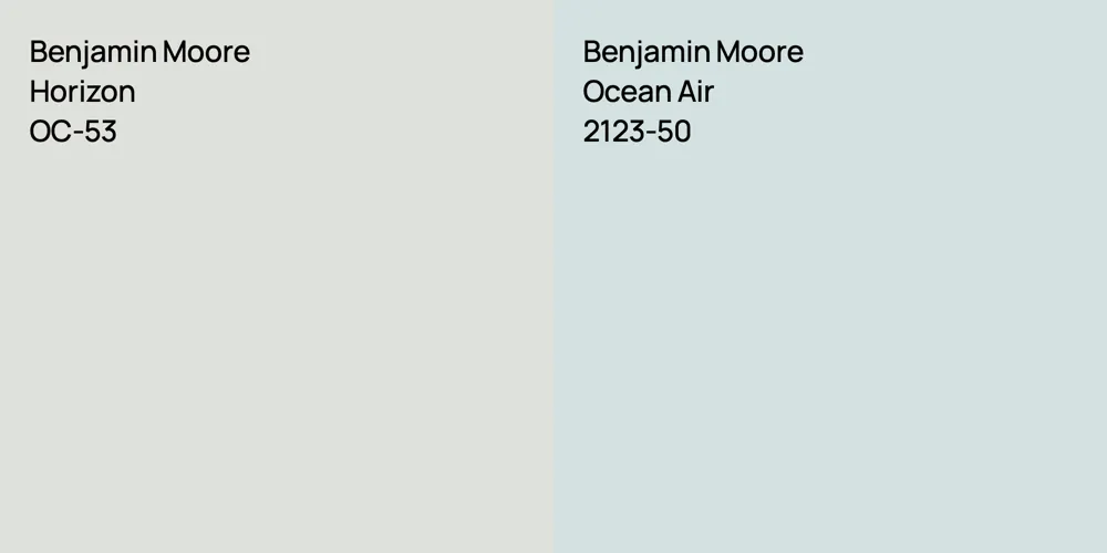 Benjamin Moore Horizon vs. Benjamin Moore Ocean Air comparison