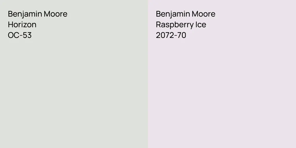 Benjamin Moore Horizon vs. Benjamin Moore Raspberry Ice comparison