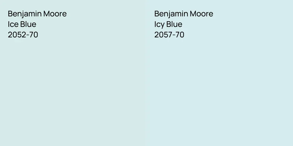 Benjamin Moore Ice Blue vs. Benjamin Moore Icy Blue comparison