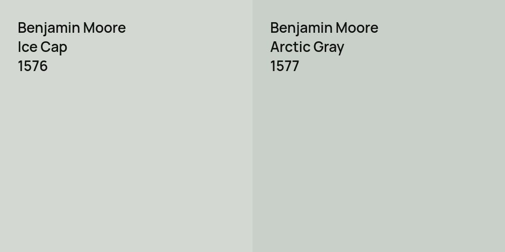 Benjamin Moore Ice Cap vs. Benjamin Moore Arctic Gray comparison