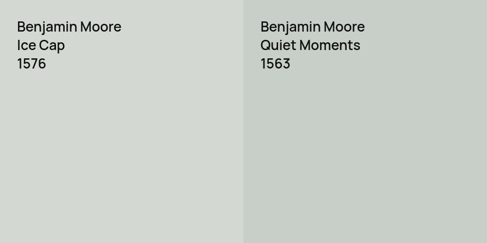 Benjamin Moore Ice Cap vs. Benjamin Moore Quiet Moments comparison