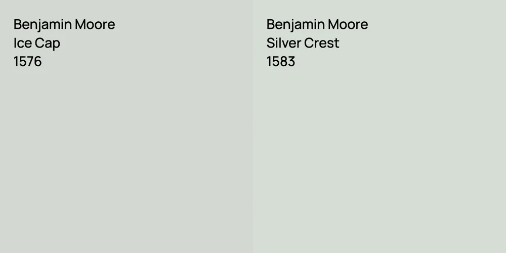 Benjamin Moore Ice Cap vs. Benjamin Moore Silver Crest comparison