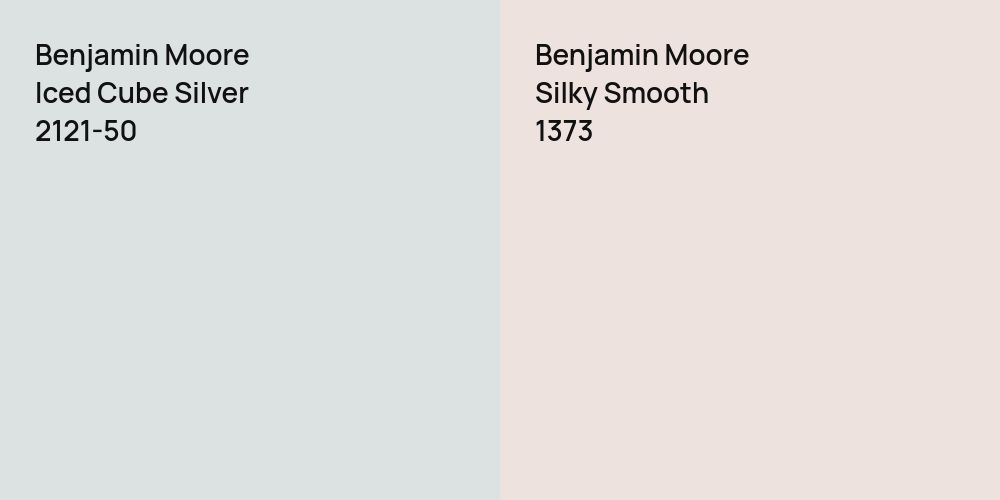Benjamin Moore Iced Cube Silver vs. Benjamin Moore Silky Smooth comparison