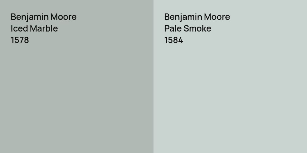 Benjamin Moore Iced Marble vs. Benjamin Moore Pale Smoke comparison