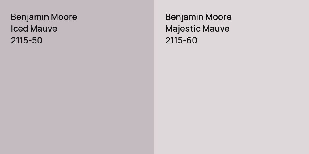 Benjamin Moore Iced Mauve vs. Benjamin Moore Majestic Mauve comparison