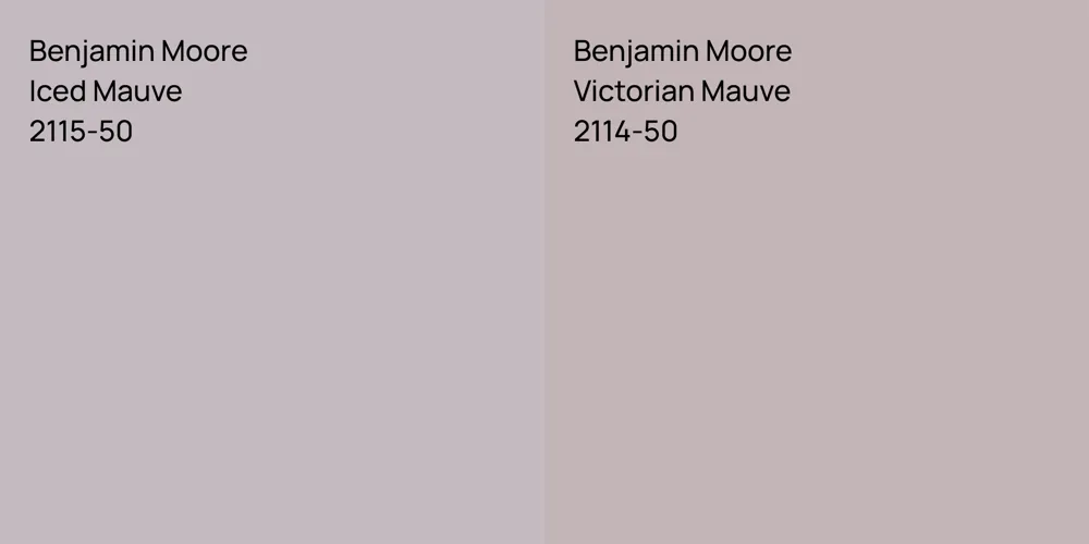 Benjamin Moore Iced Mauve vs. Benjamin Moore Victorian Mauve comparison