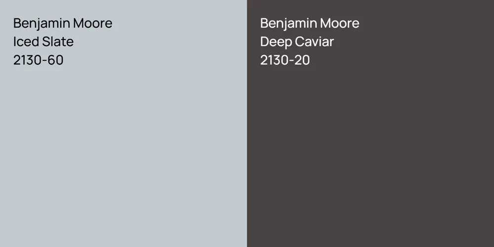 Benjamin Moore Iced Slate vs. Benjamin Moore Deep Caviar comparison