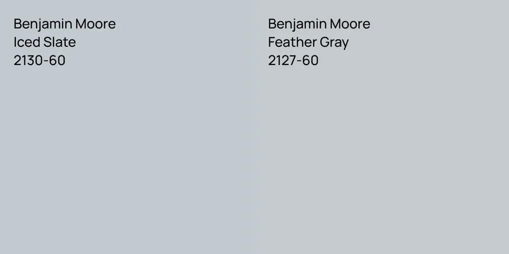 Benjamin Moore Iced Slate vs. Benjamin Moore Feather Gray comparison