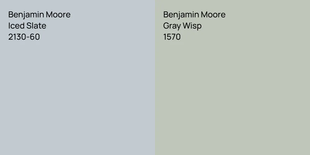 Benjamin Moore Iced Slate vs. Benjamin Moore Gray Wisp comparison