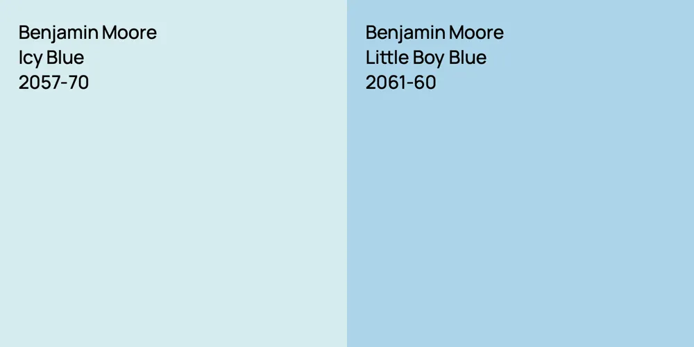 Benjamin Moore Icy Blue vs. Benjamin Moore Little Boy Blue comparison