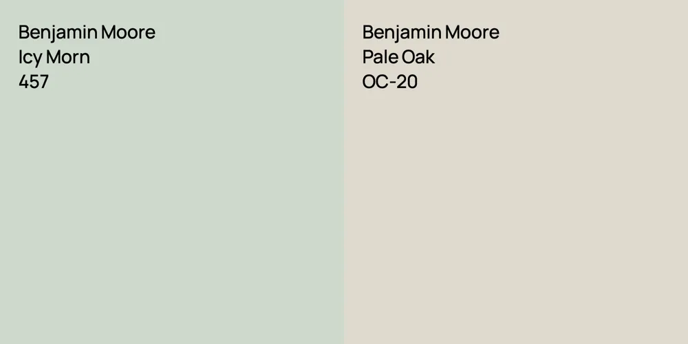 Benjamin Moore Icy Morn vs. Benjamin Moore Pale Oak comparison