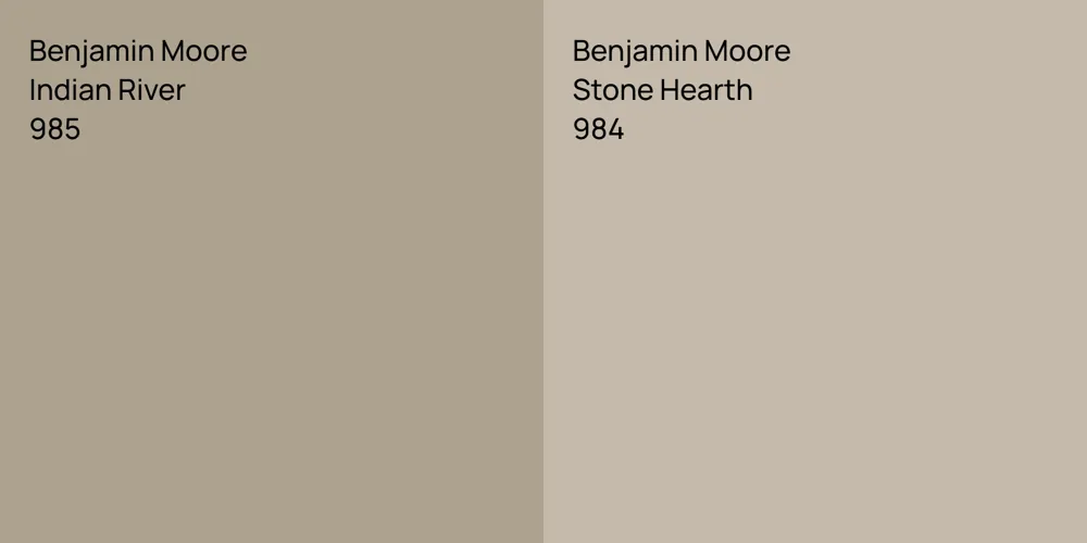 Benjamin Moore Indian River vs. Benjamin Moore Stone Hearth comparison