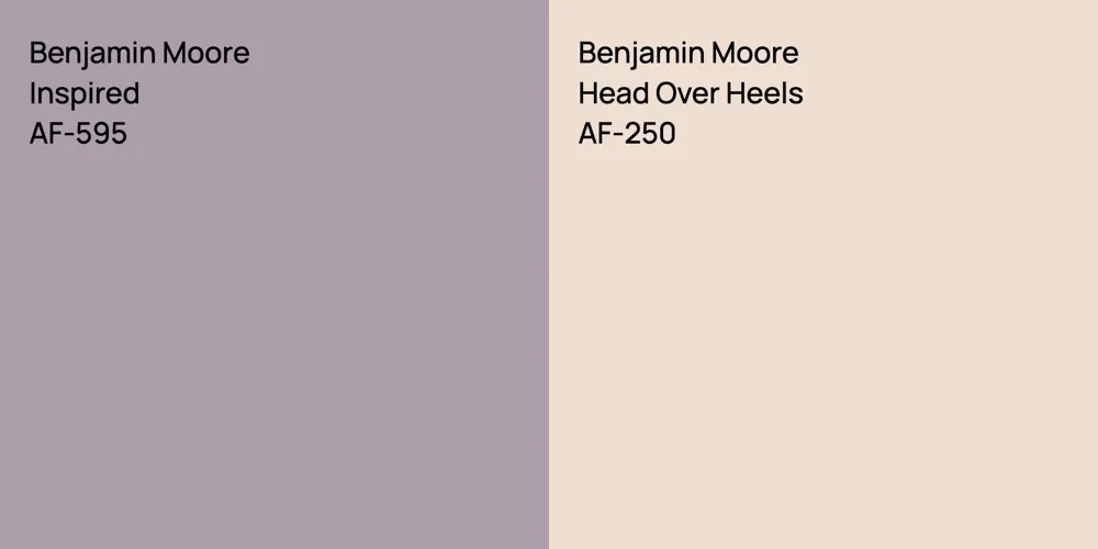 Benjamin Moore Inspired vs. Benjamin Moore Head Over Heels comparison