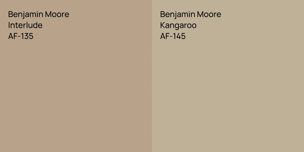 Benjamin Moore Interlude vs. Benjamin Moore Kangaroo comparison