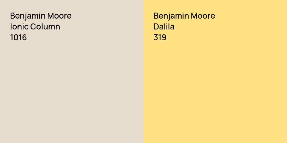 Benjamin Moore Ionic Column vs. Benjamin Moore Dalila comparison