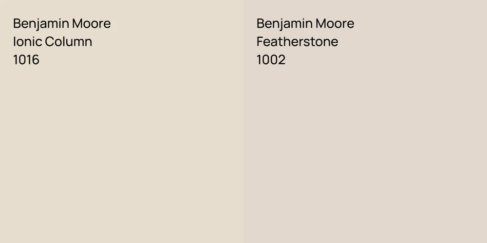 Benjamin Moore Ionic Column vs. Benjamin Moore Featherstone comparison