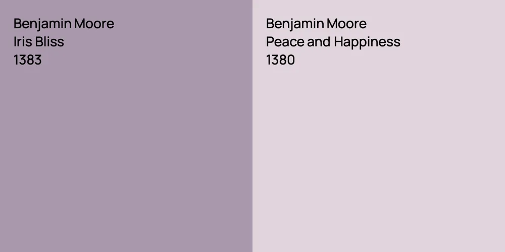 Benjamin Moore Iris Bliss vs. Benjamin Moore Peace and Happiness comparison