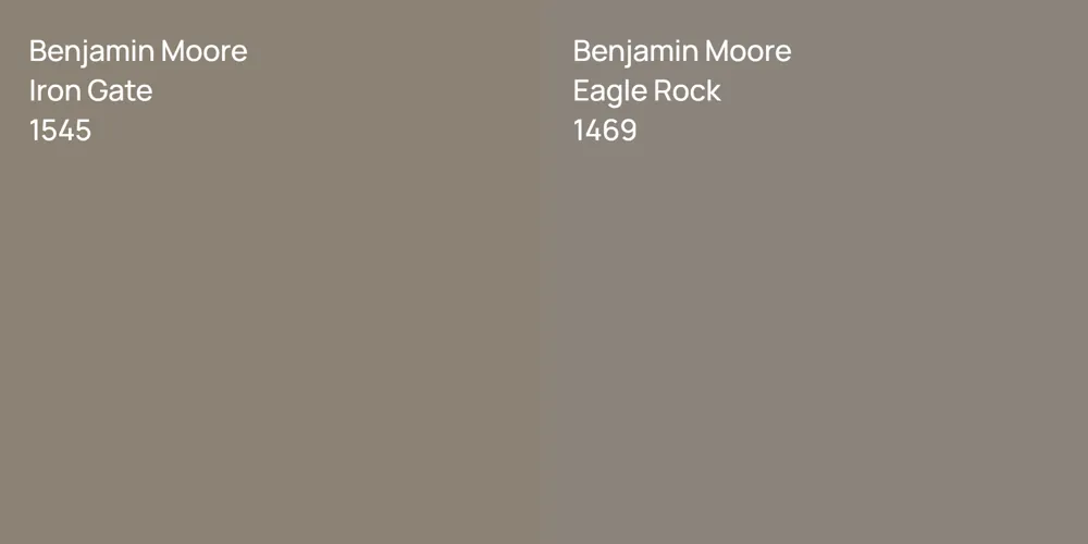 Benjamin Moore Iron Gate vs. Benjamin Moore Eagle Rock comparison