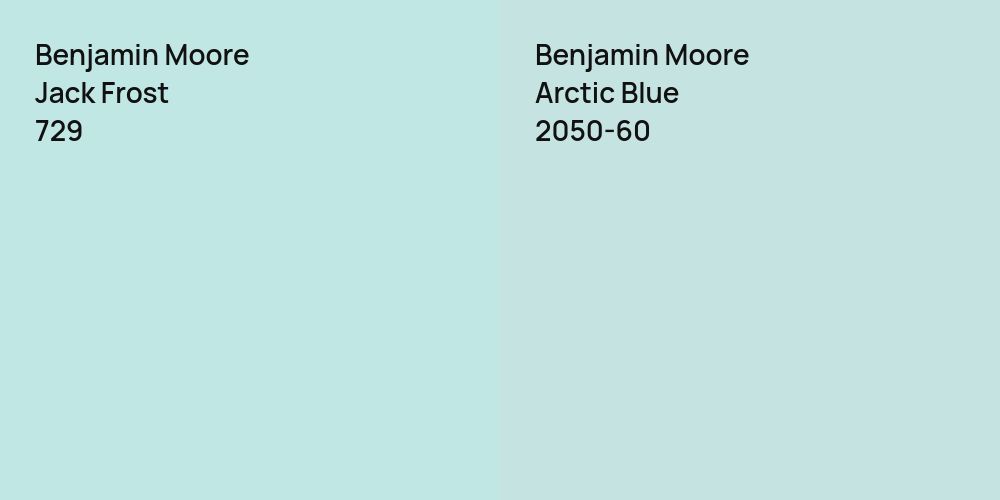 Benjamin Moore Jack Frost vs. Benjamin Moore Arctic Blue comparison