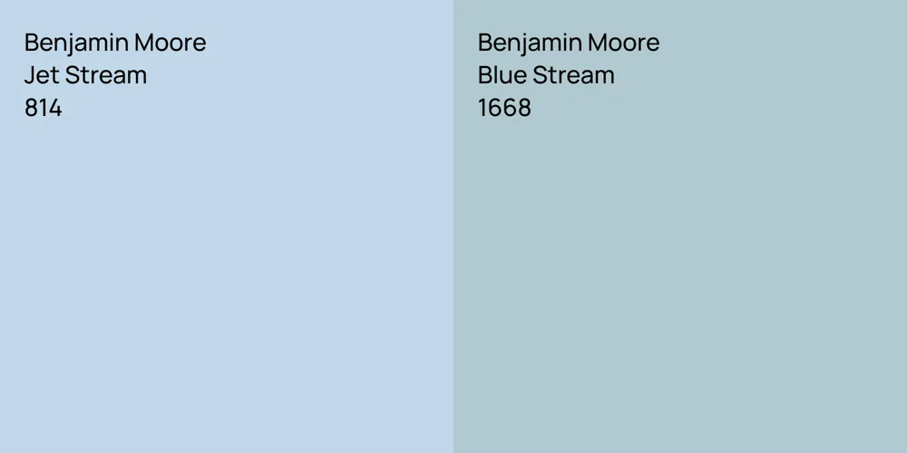 Benjamin Moore Jet Stream vs. Benjamin Moore Blue Stream comparison