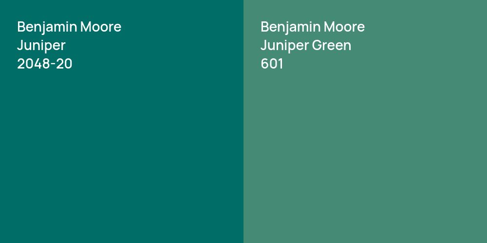Benjamin Moore Juniper vs. Benjamin Moore Juniper Green comparison