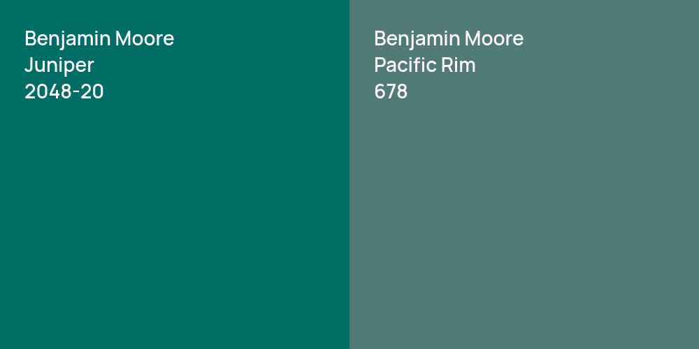 Benjamin Moore Juniper vs. Benjamin Moore Pacific Rim comparison