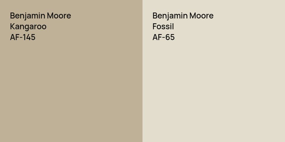 Benjamin Moore Kangaroo vs. Benjamin Moore Fossil comparison