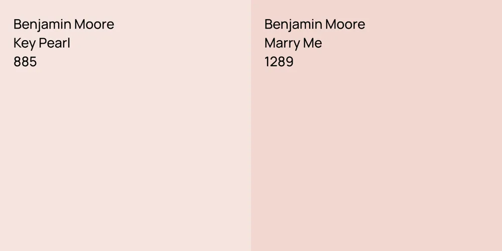 Benjamin Moore Key Pearl vs. Benjamin Moore Marry Me comparison