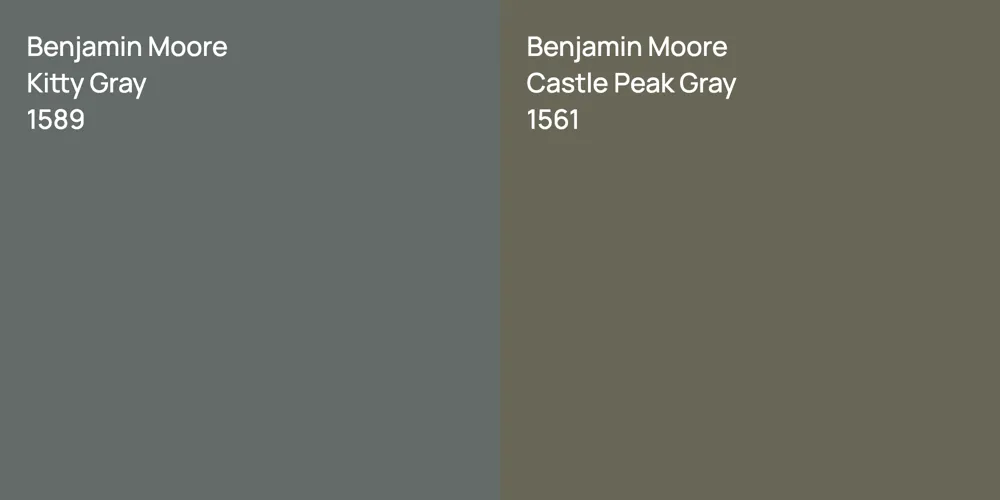 Benjamin Moore Kitty Gray vs. Benjamin Moore Castle Peak Gray comparison