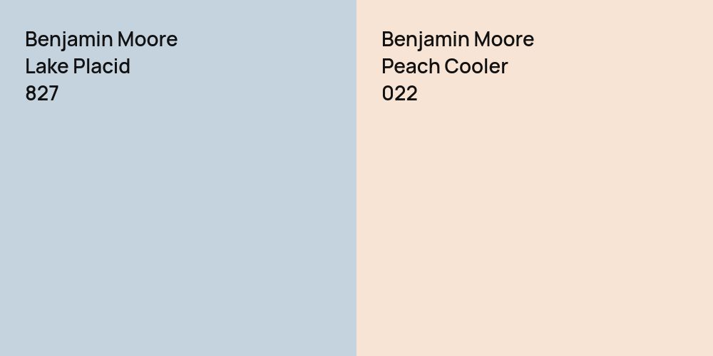 Benjamin Moore Lake Placid vs. Benjamin Moore Peach Cooler comparison