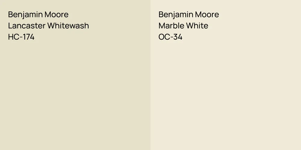Benjamin Moore Lancaster Whitewash vs. Benjamin Moore Marble White ...
