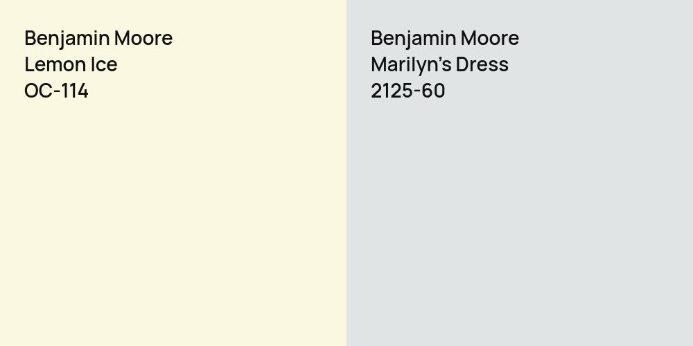 Benjamin Moore Lemon Ice vs. Benjamin Moore Marilyn's Dress comparison