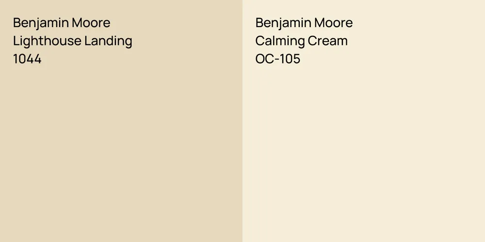 Benjamin Moore Lighthouse Landing vs. Benjamin Moore Calming Cream ...
