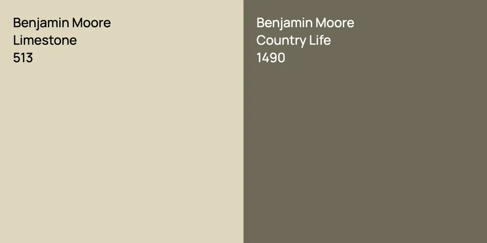 Benjamin Moore Limestone vs. Benjamin Moore Country Life comparison