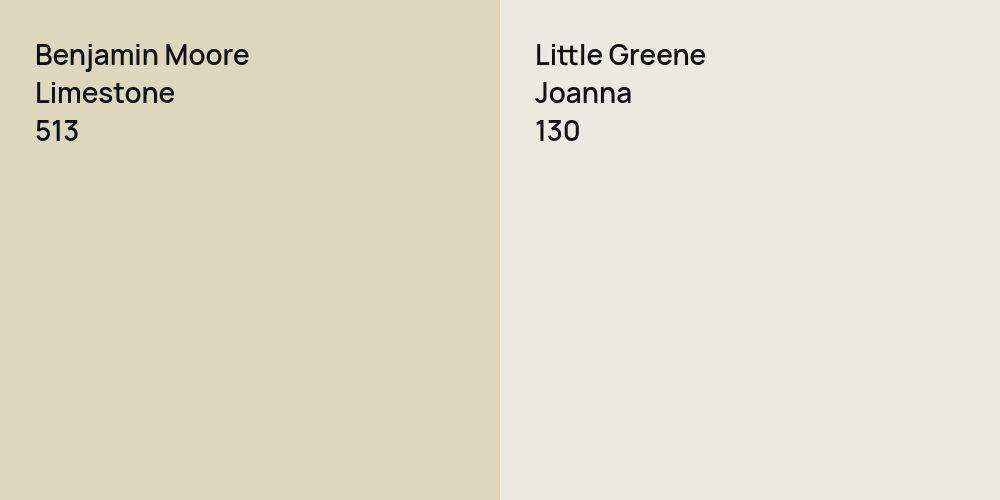 Benjamin Moore Limestone vs. Little Greene Joanna comparison