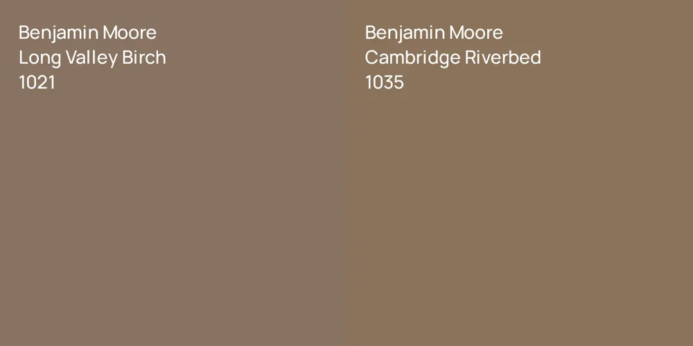Benjamin Moore Long Valley Birch vs. Benjamin Moore Cambridge Riverbed ...