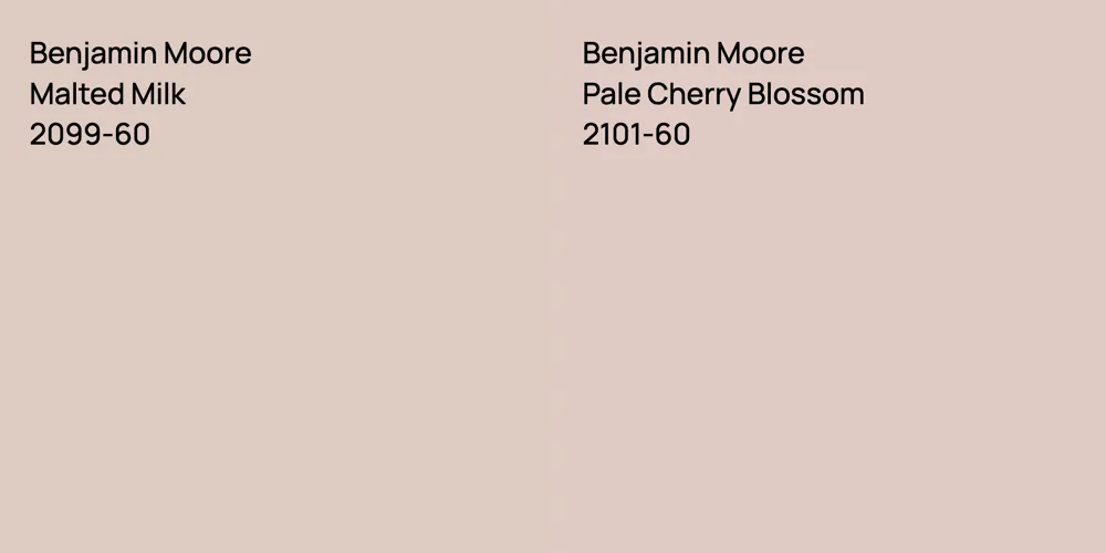 Benjamin Moore Malted Milk vs. Benjamin Moore Pale Cherry Blossom ...