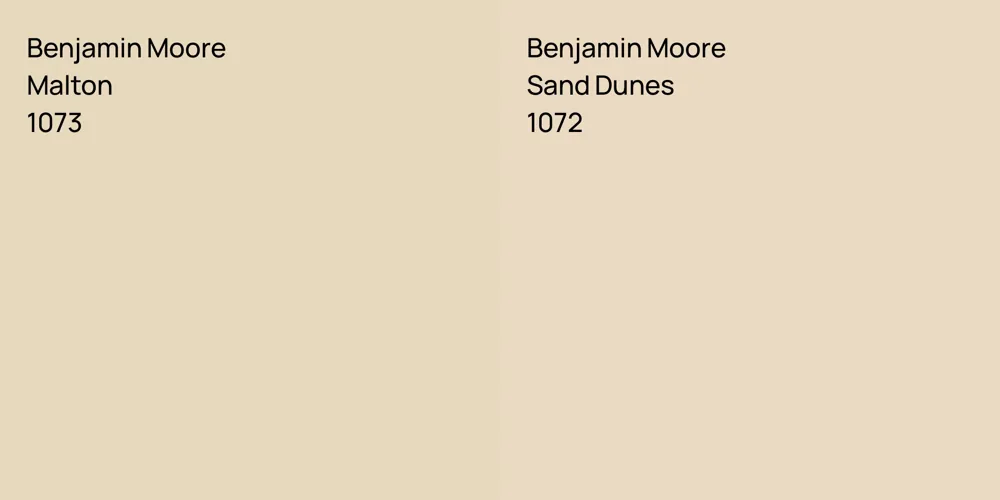 Benjamin Moore Malton vs. Benjamin Moore Sand Dunes comparison