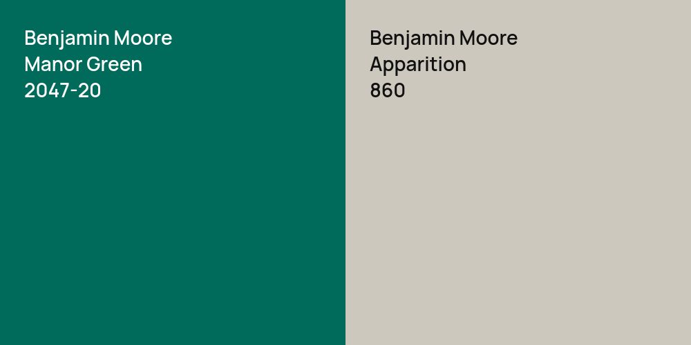Benjamin Moore Manor Green vs. Benjamin Moore Apparition comparison