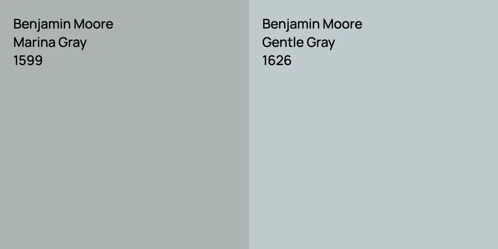 Benjamin Moore Marina Gray vs. Benjamin Moore Gentle Gray comparison