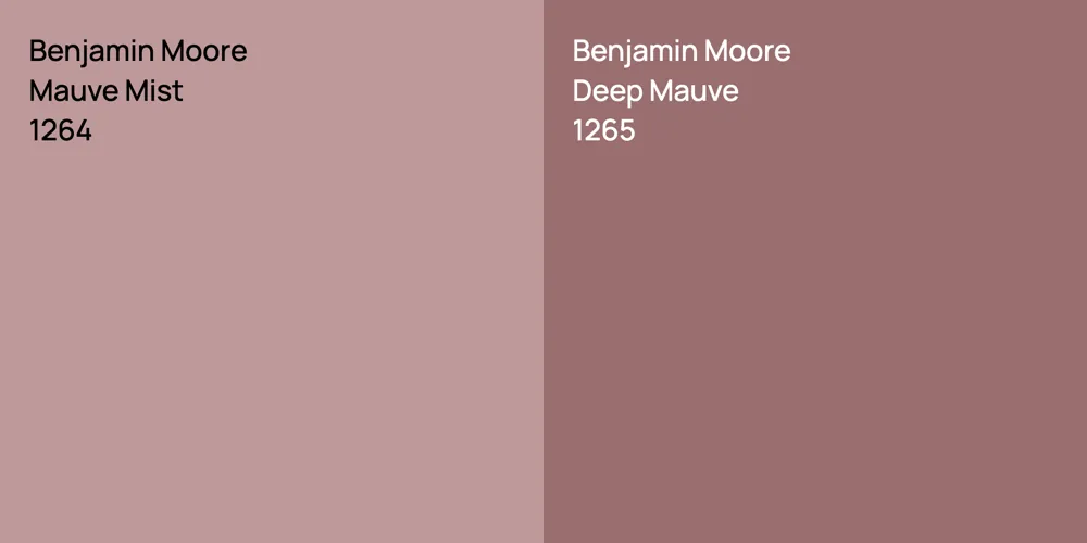Benjamin Moore Mauve Mist vs. Benjamin Moore Deep Mauve comparison