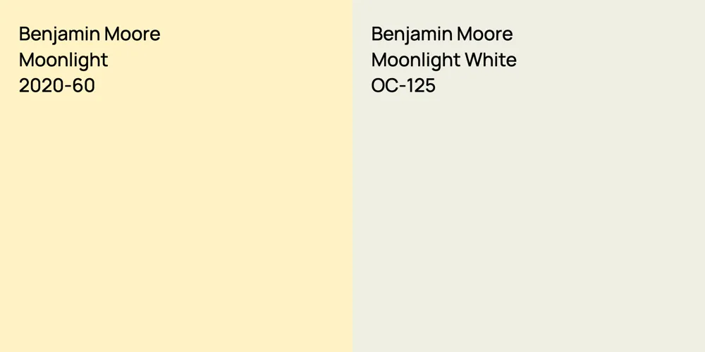 Benjamin Moore Moonlight vs. Benjamin Moore Moonlight White comparison