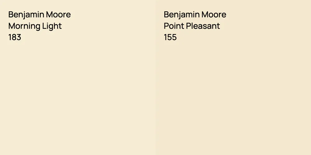 Benjamin Moore Morning Light vs. Benjamin Moore Point Pleasant comparison