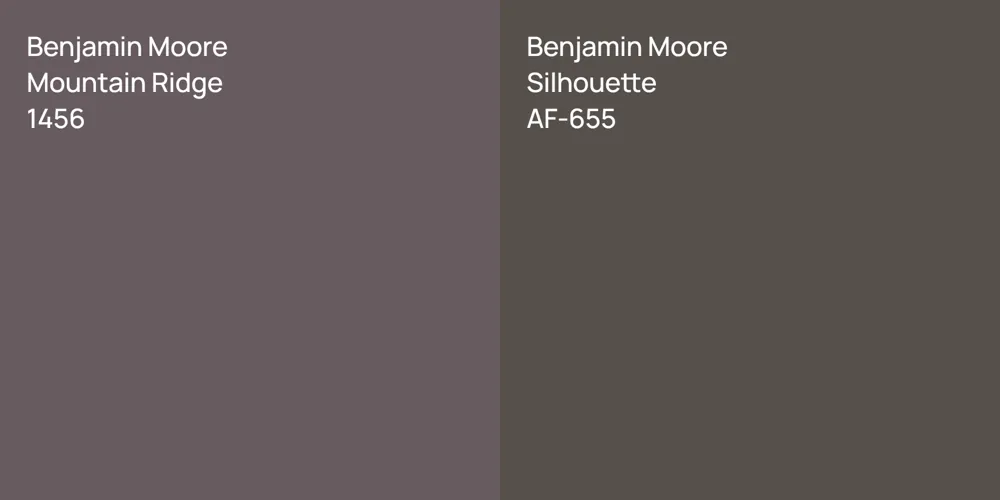 Benjamin Moore Mountain Ridge vs. Benjamin Moore Silhouette comparison