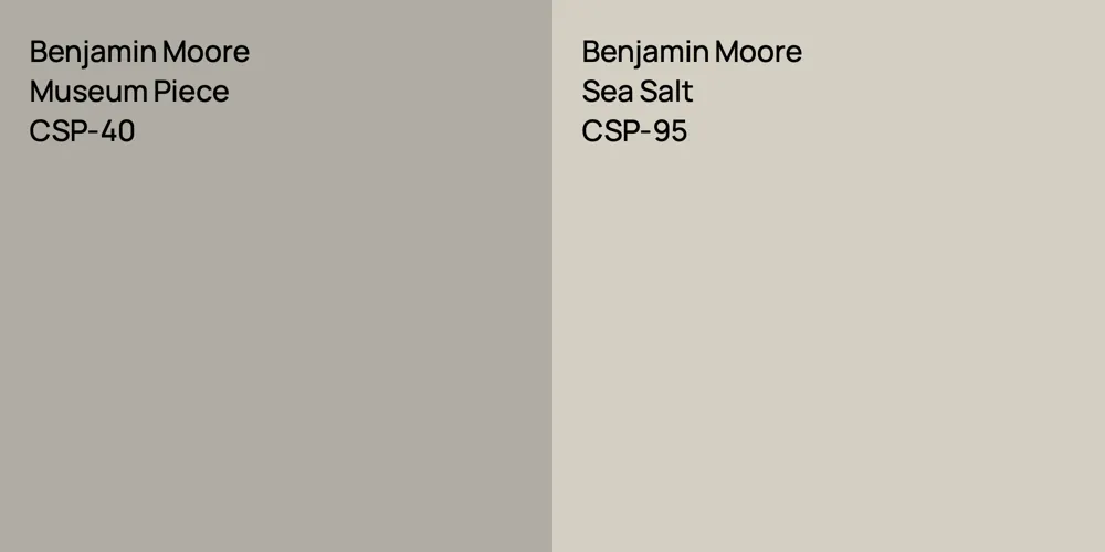 Benjamin Moore Museum Piece vs. Benjamin Moore Sea Salt comparison