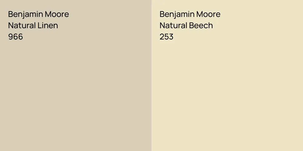 Benjamin Moore Natural Linen vs. Benjamin Moore Natural Beech comparison