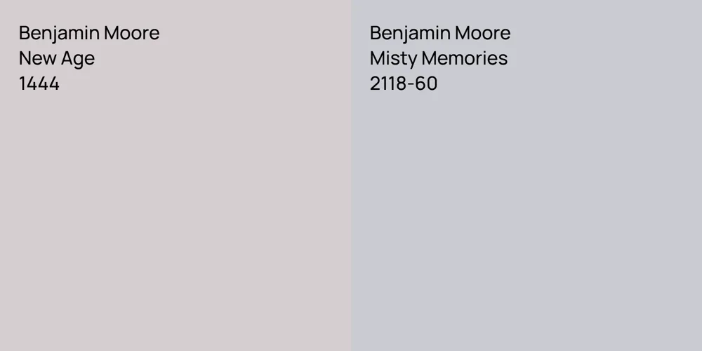 Benjamin Moore New Age vs. Benjamin Moore Misty Memories comparison