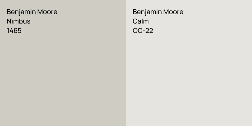 Benjamin Moore Nimbus vs. Benjamin Moore Calm comparison